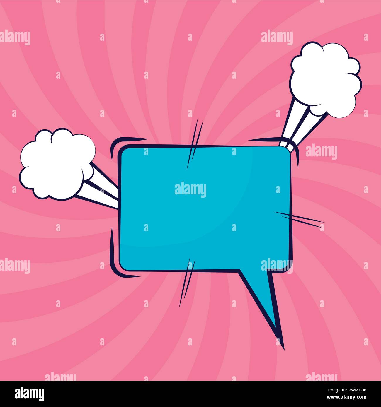 speech bubble with smoke pop art style vector illustration design Stock ...