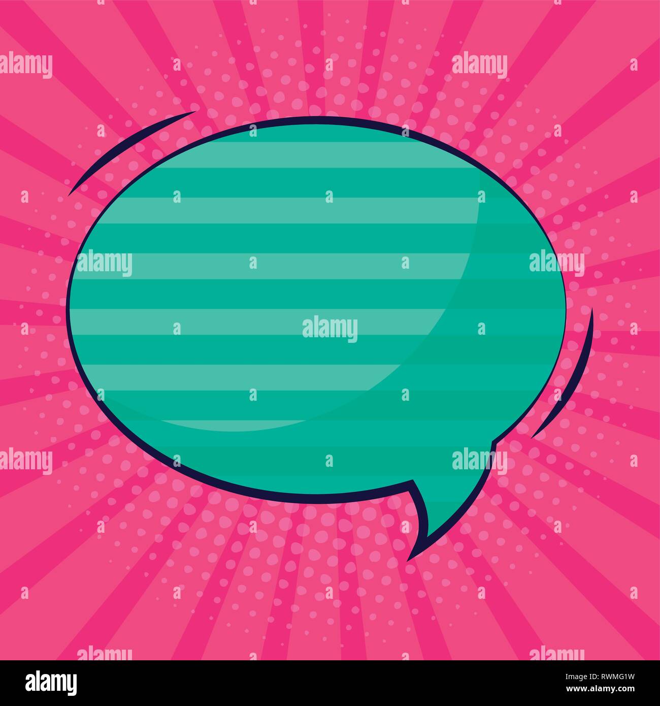 speech bubble pop art style vector illustration design Stock Vector ...