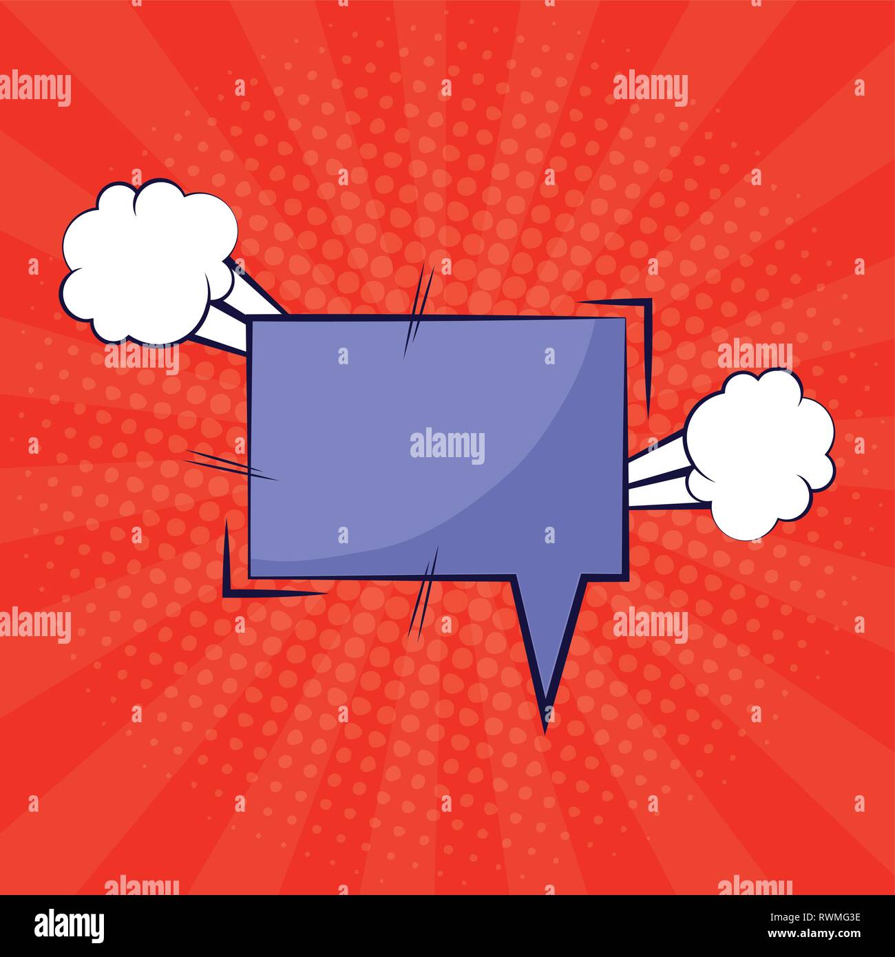 speech bubble with smoke pop art style vector illustration design Stock ...