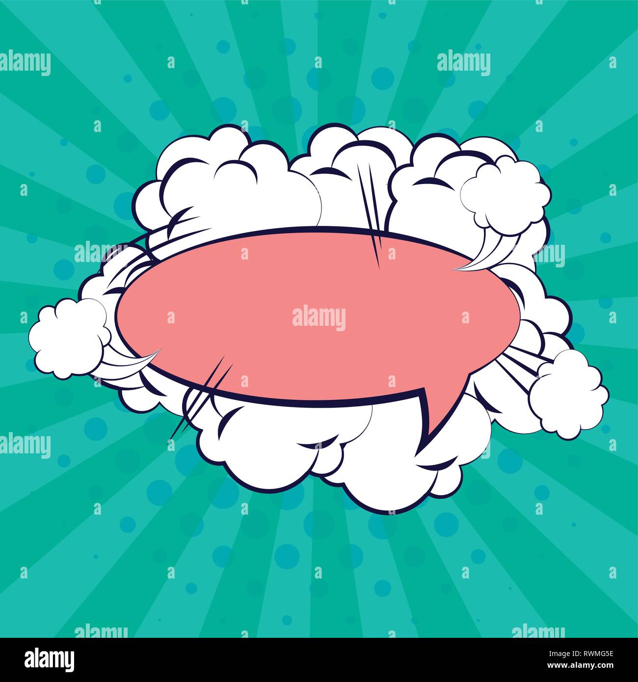 speech bubble with smoke pop art style vector illustration design Stock ...