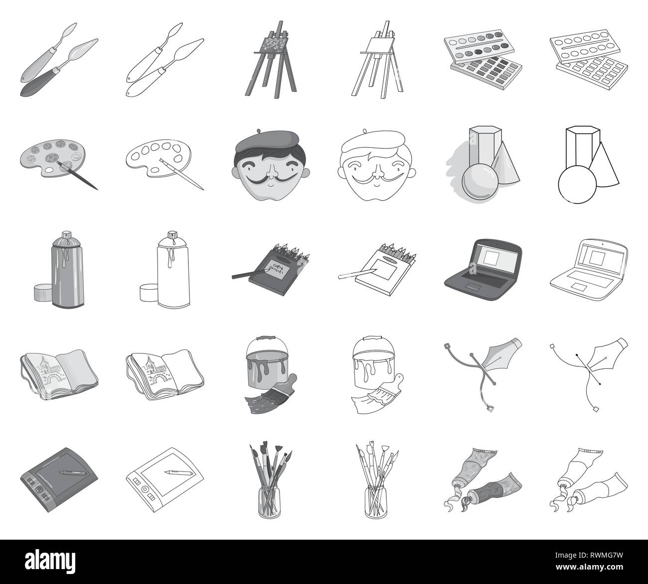 accessory,art,artist,box,bucket,collection,colored,design,drawing ...