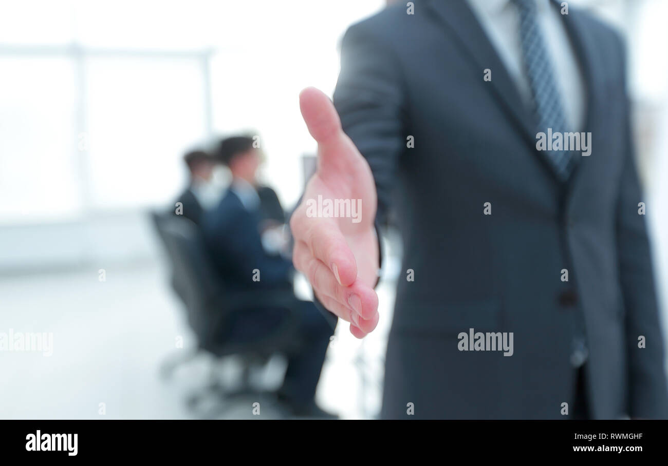 closeup.welcome to handshake Stock Photo - Alamy