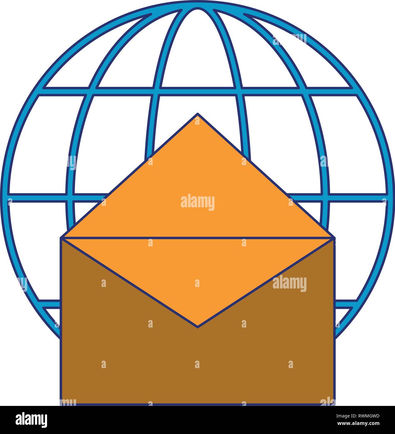 email and global sphere symbol vector illustration graphic design Stock ...