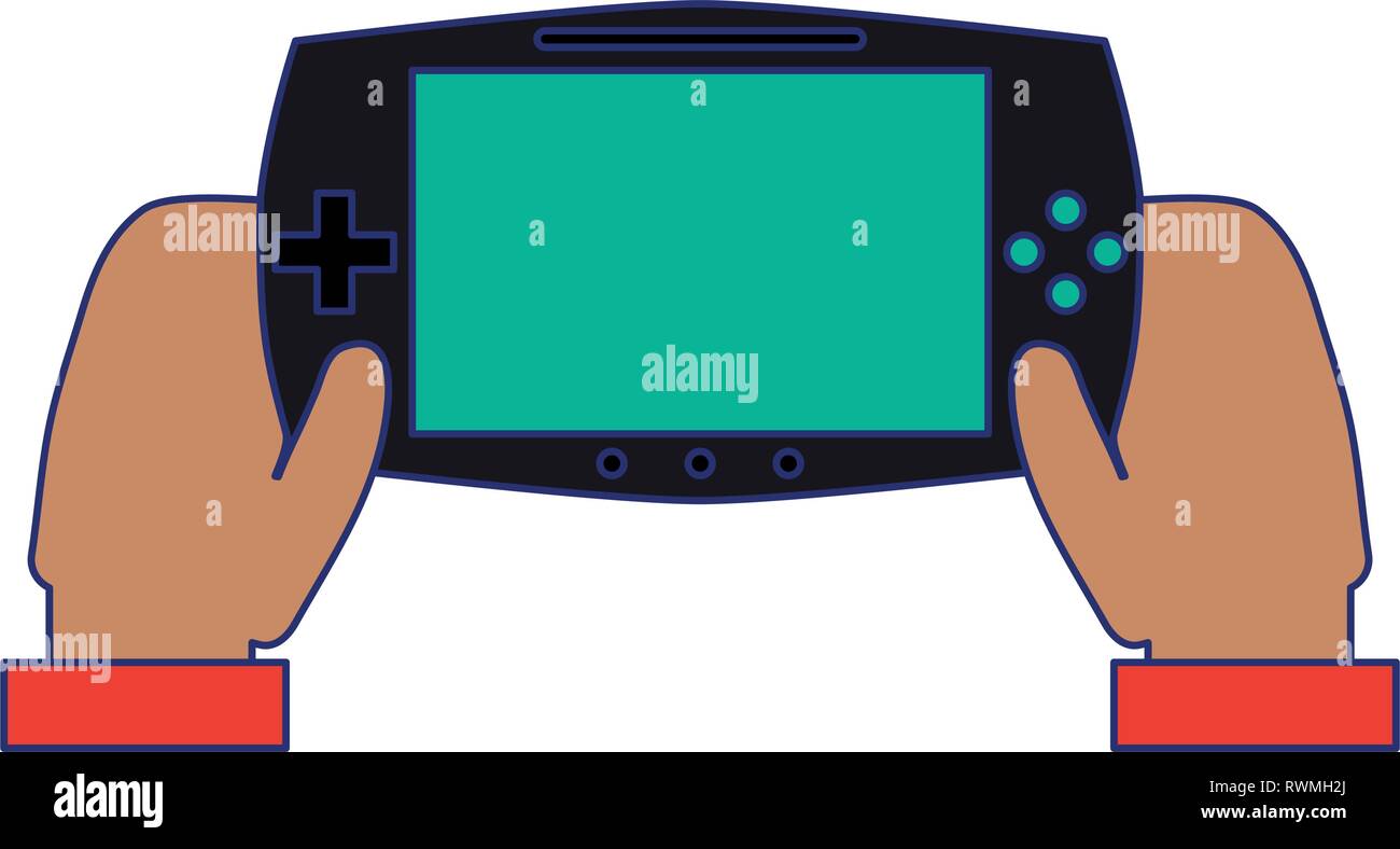 hands using videogame console vector illustration graphic design Stock ...