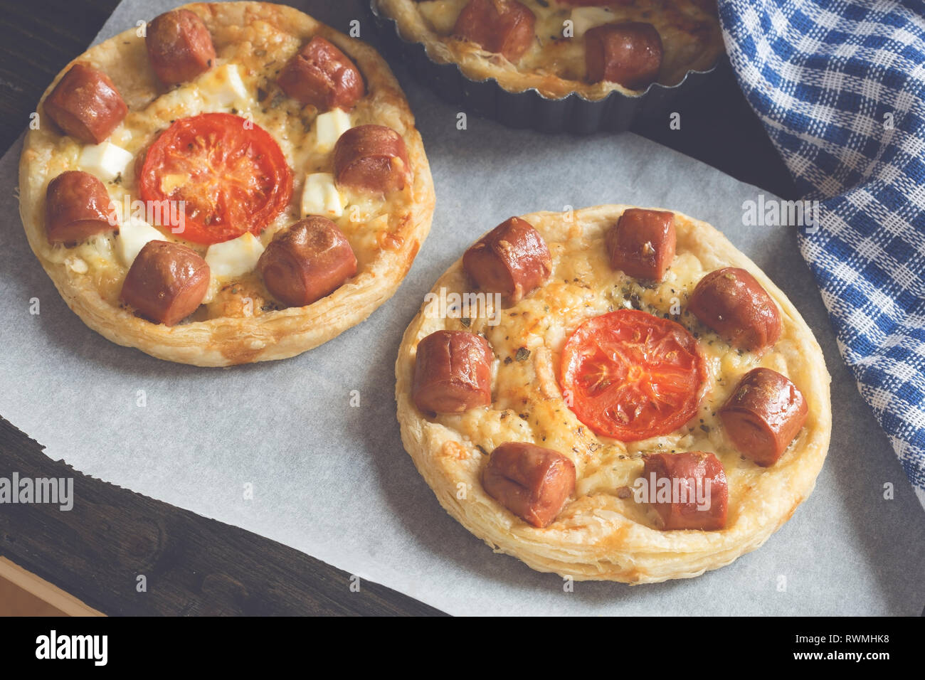 Mini pizzas with herbs hi-res stock photography and images - Alamy