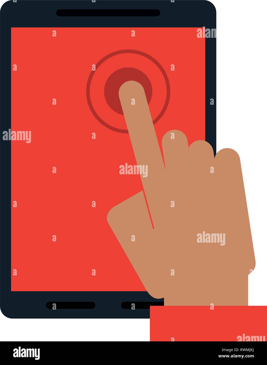 hand touching smartphone symbol vector illustration graphic design ...
