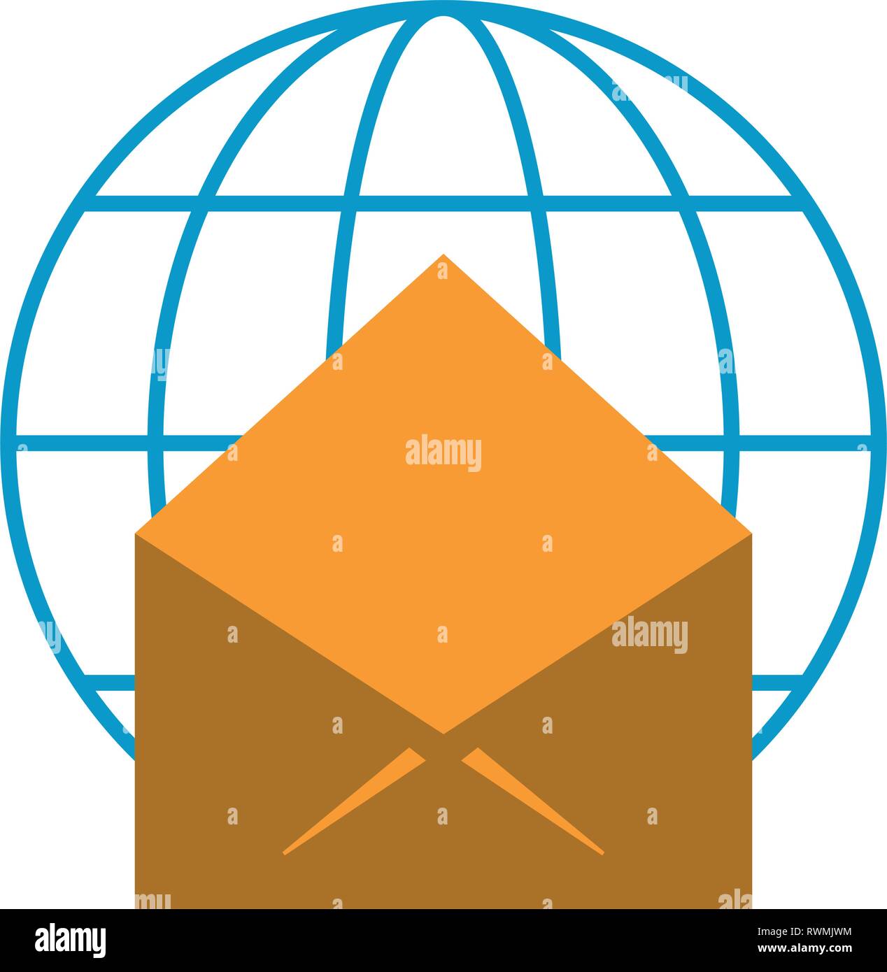 email and global sphere symbol vector illustration graphic design Stock ...