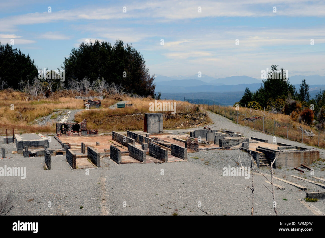 Remains of the Waiuta Prohibition Mine Roasting Plant site. The Waiuta ...
