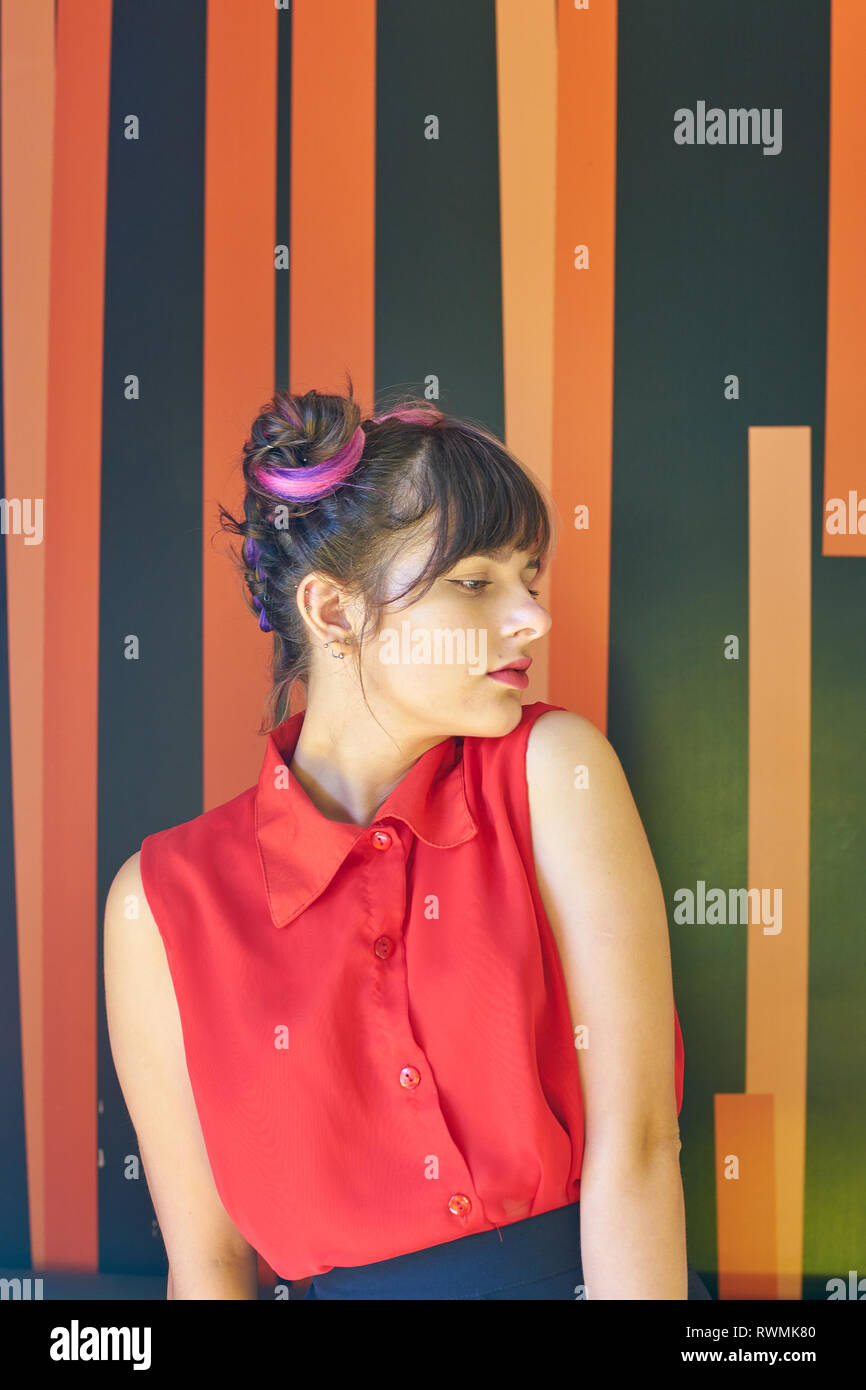 KALININGRAD, RUSSIA - CIRCA SEPTEMBER, 2018: indoor portrait of young ...