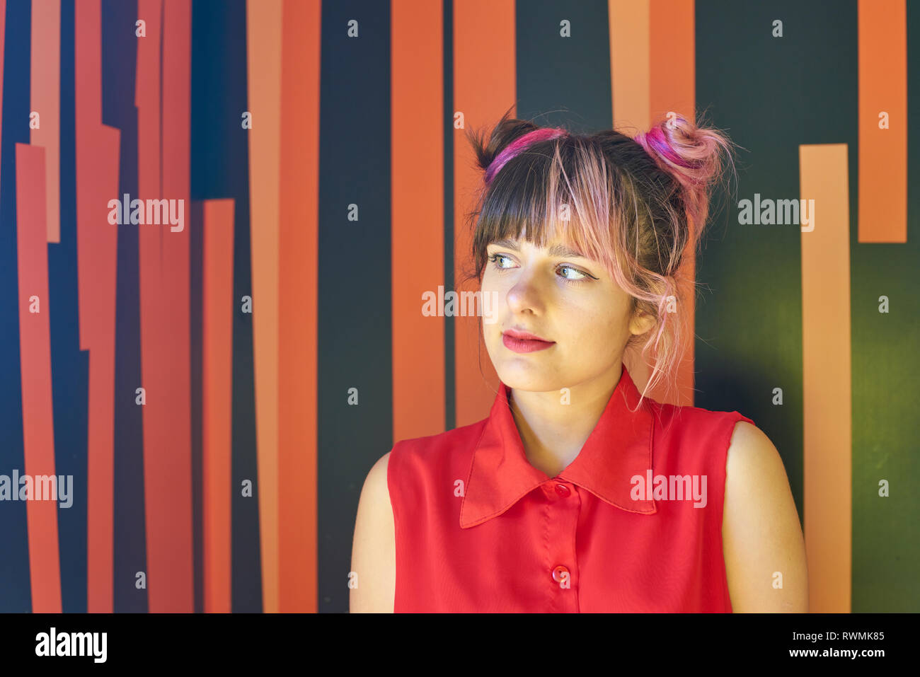 KALININGRAD, RUSSIA - CIRCA SEPTEMBER, 2018: indoor portrait of young ...