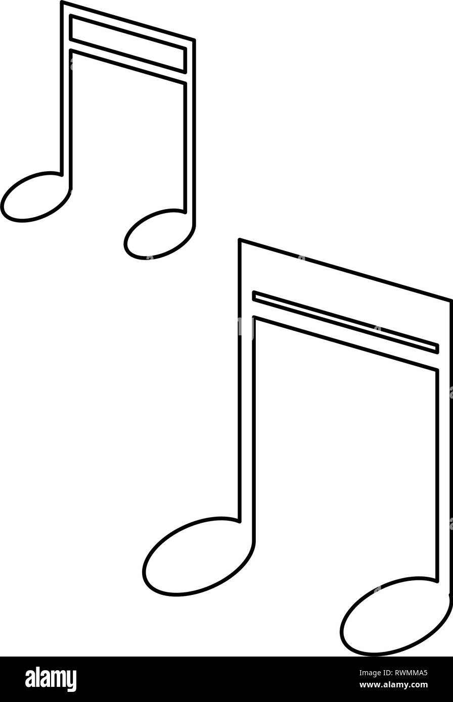 Music notes symbol black and white Stock Vector Image & Art - Alamy