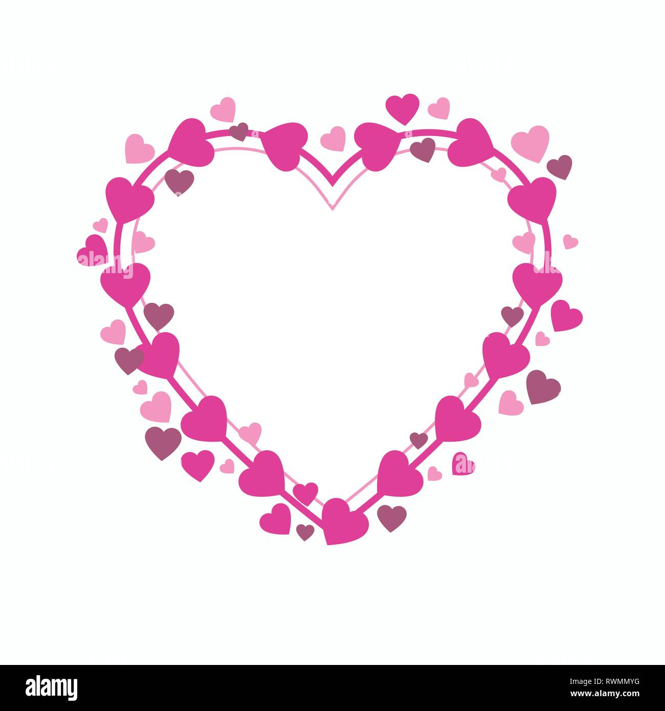Pink love hearts background border frame backdrop Cut Out Stock Images ...