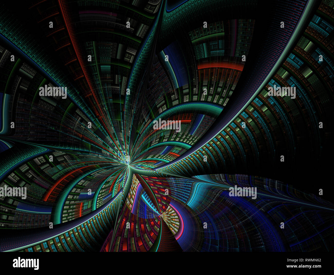 The fantasy worlds of fractals. Fractal image of magical shapes and ...