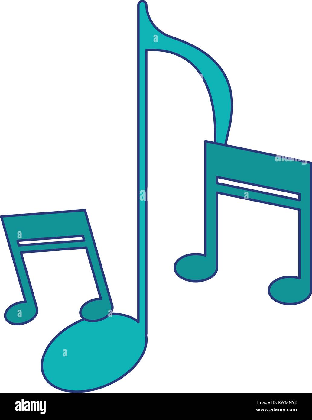 Music notes symbol blue lines Stock Vector Image & Art - Alamy