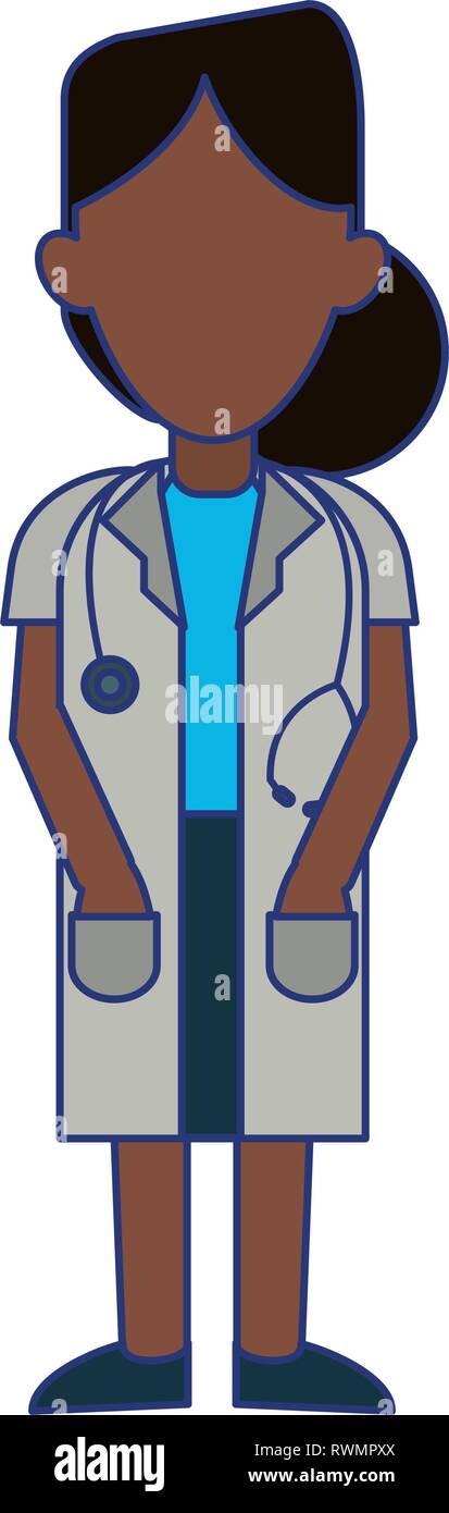 medical avatar cartoon blue lines Stock Vector Image & Art - Alamy