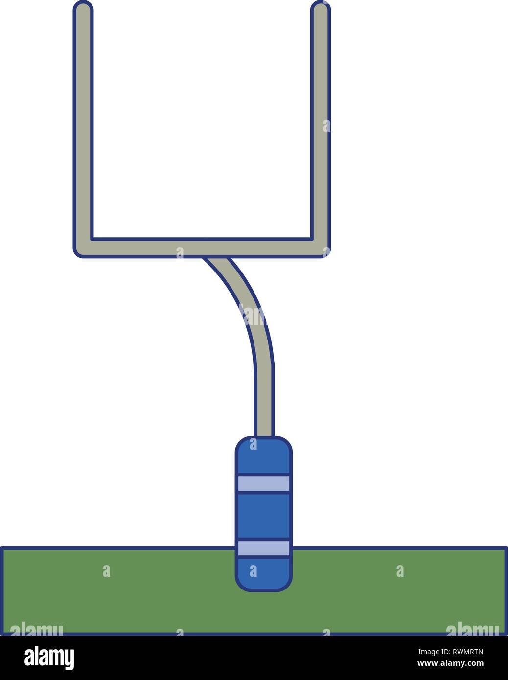 american football goal on field blue lines Stock Vector Image & Art - Alamy