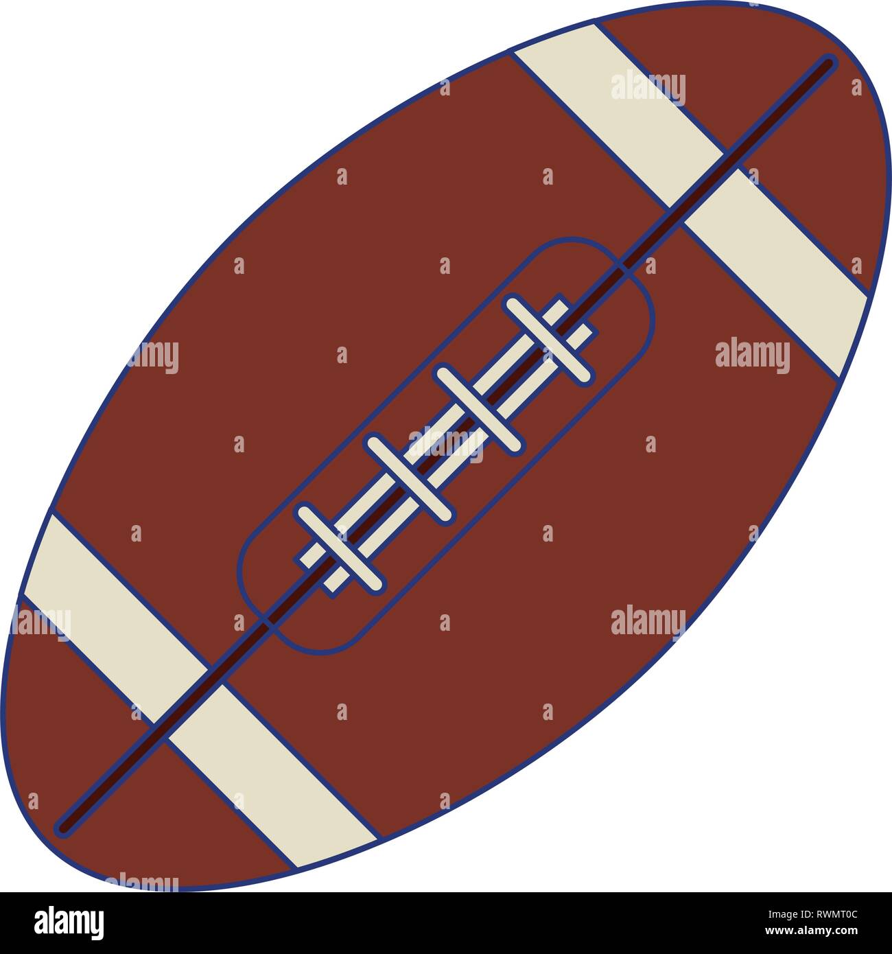american football ball symbol blue lines Stock Vector Image & Art - Alamy