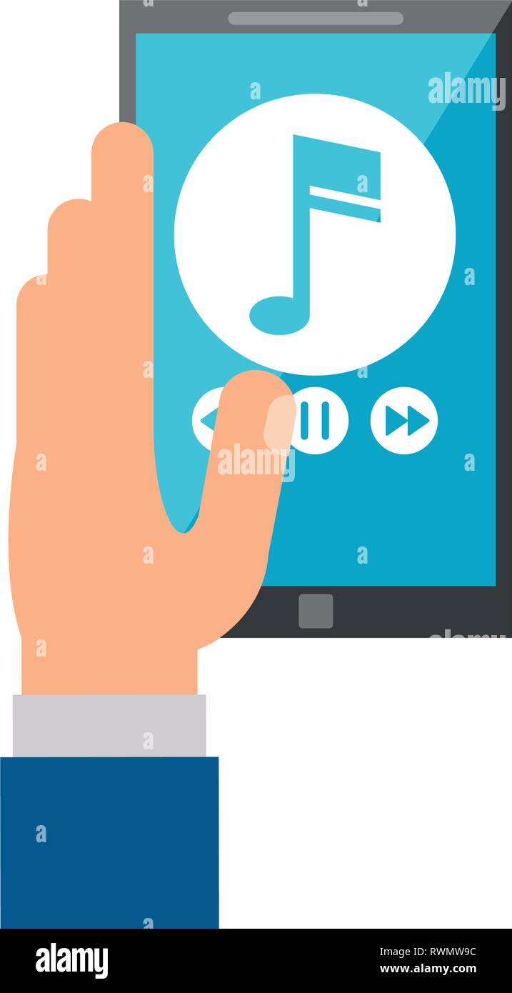 Hands using phone social media Stock Vector Images - Alamy