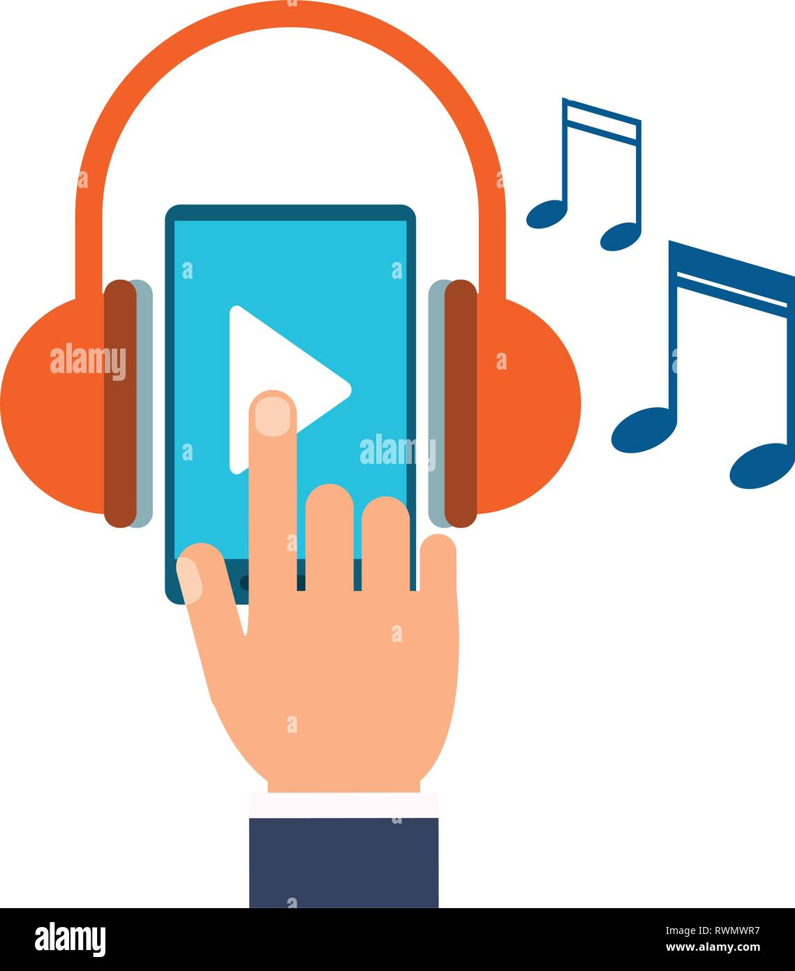 Phone music notes Stock Vector Images - Alamy