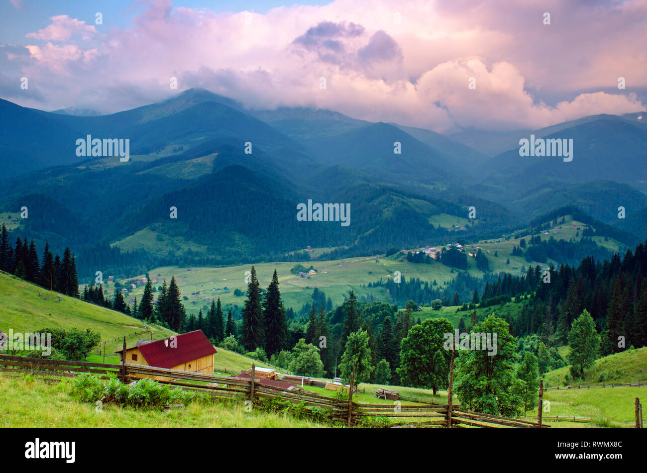Carpathian mountain landscape Stock Photo - Alamy