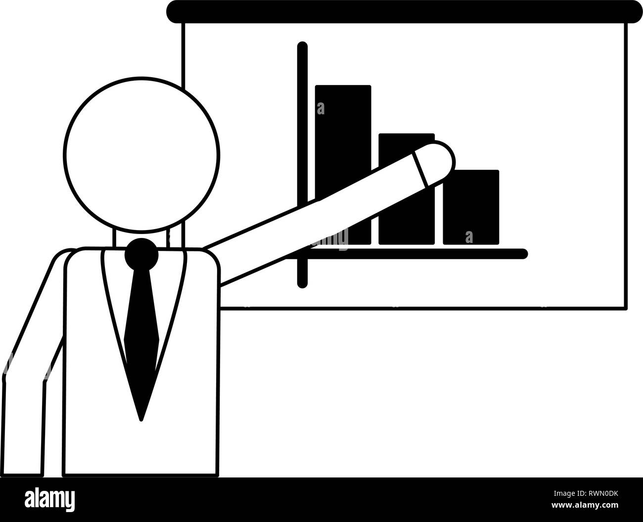 Businessman presentation statistics Black and White Stock Photos ...