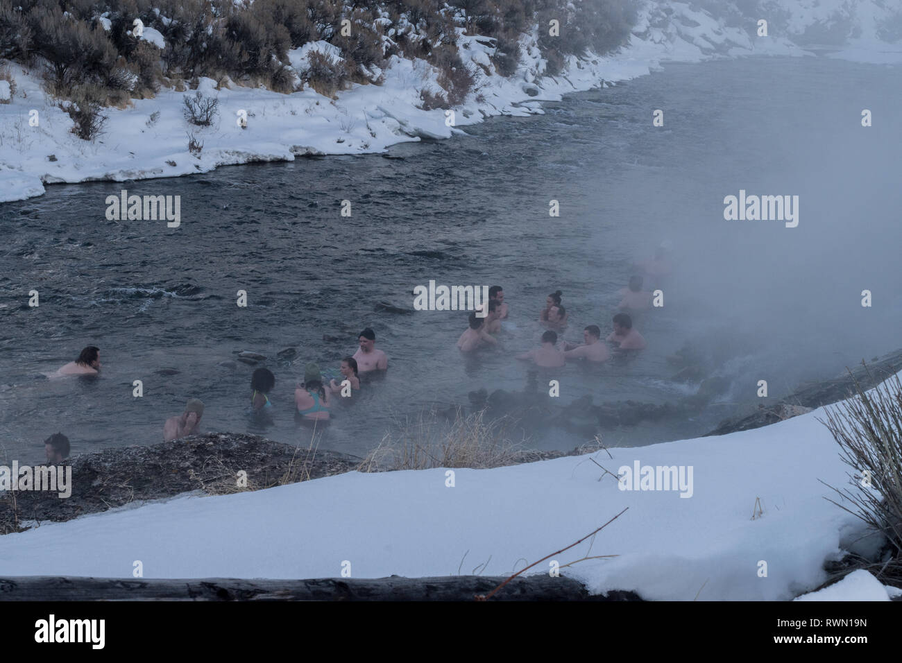 Boiling river yellowstone people hi-res stock photography and images ...