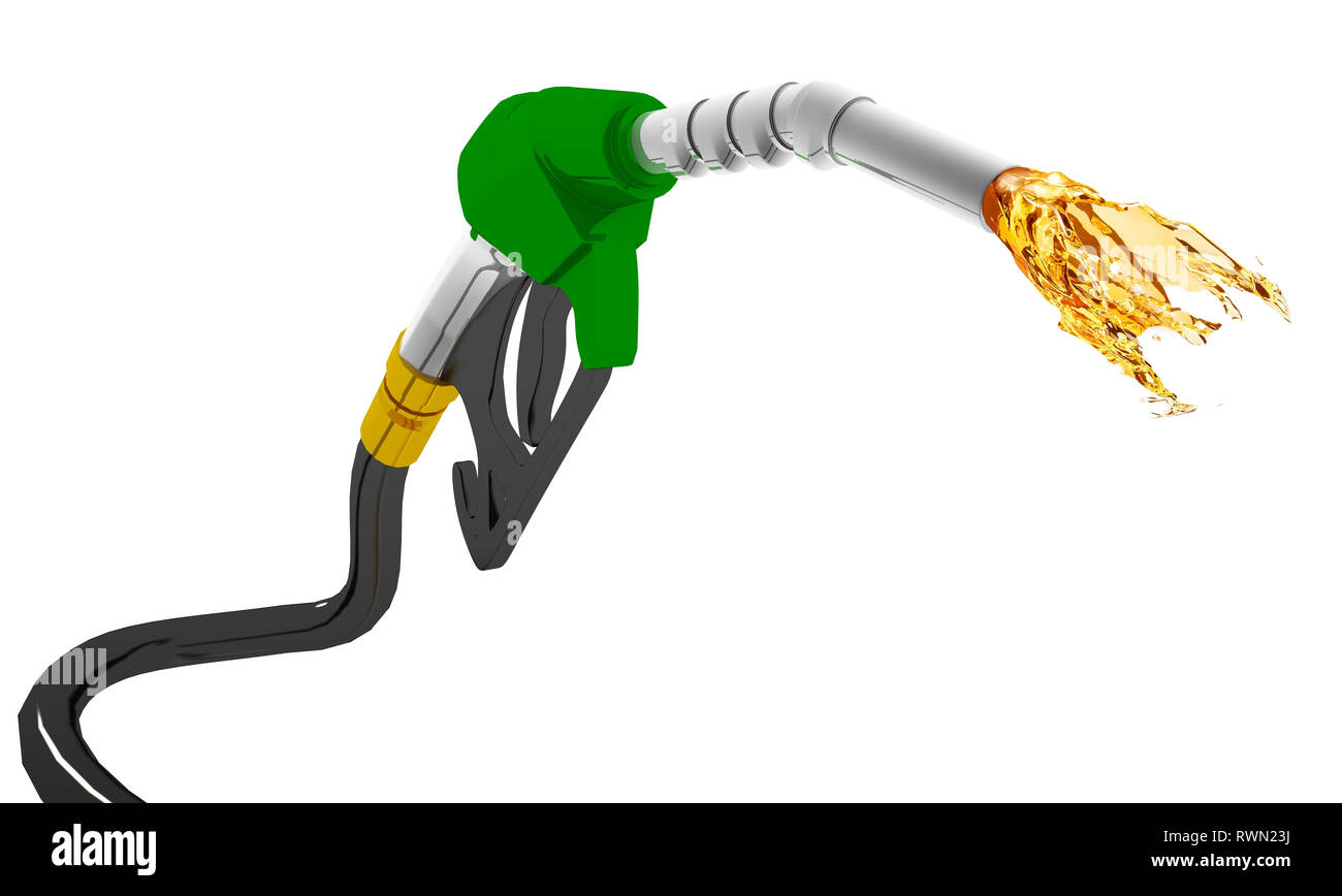 nozzle pumping gasoline in a tank, of fuel nozzle pouring gasoline over ...