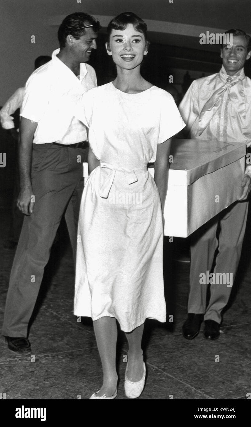 Audrey Hepburn and Mel Ferrer during the making of "War and Peace ...