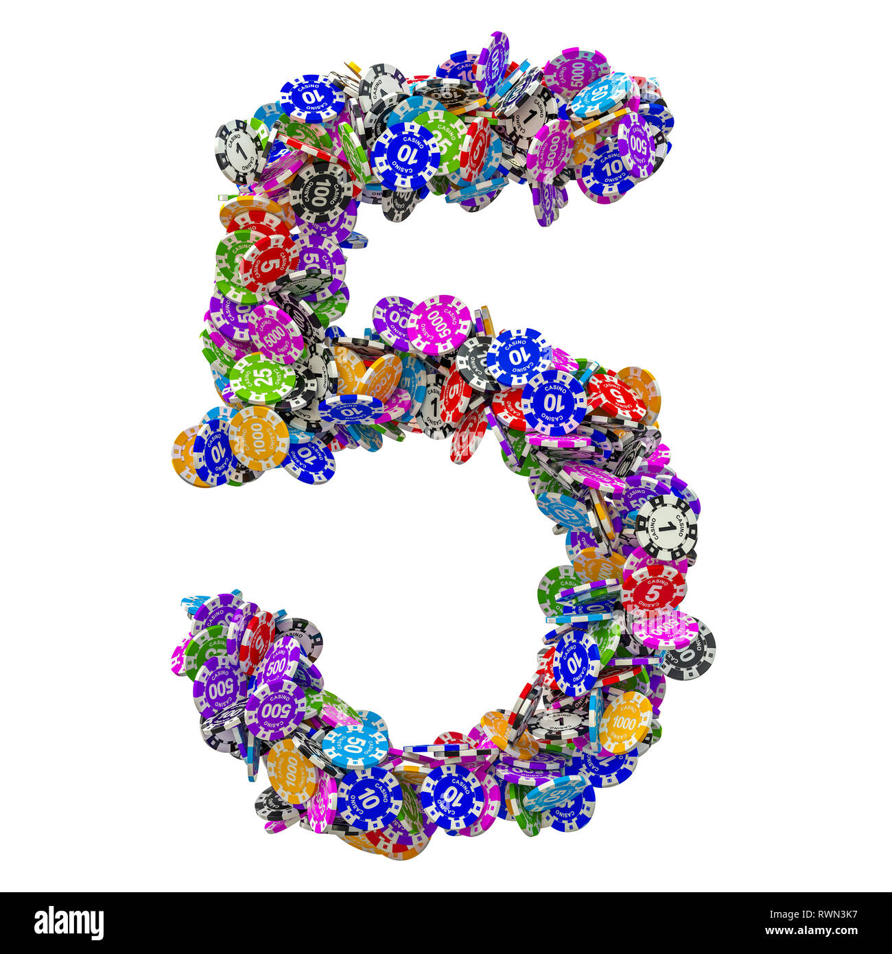 Five poker chips Cut Out Stock Images & Pictures - Alamy