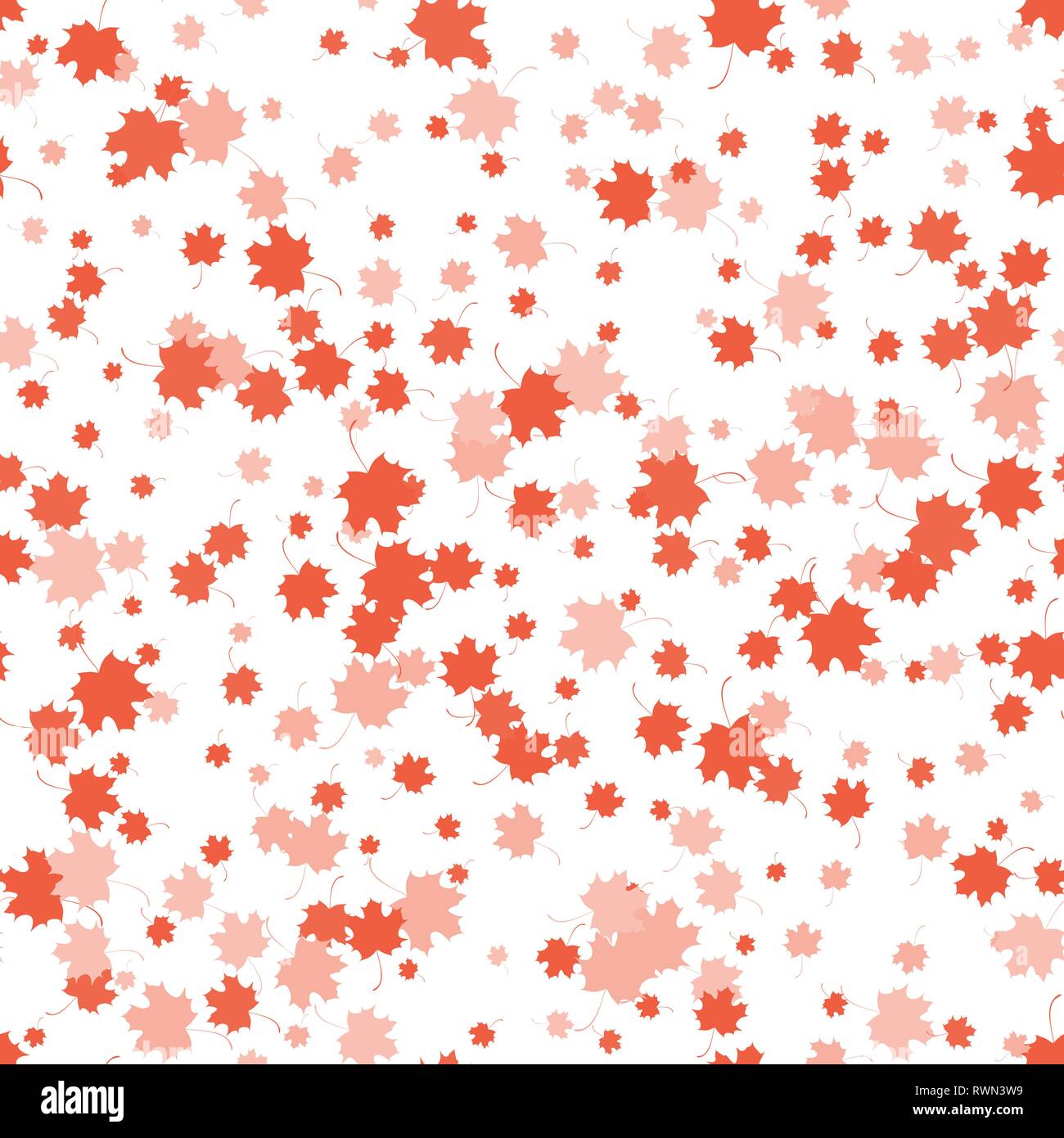 Seamless pattern of red maple leaves. Symbol of Canada. Autumn background. Vector illustration ...