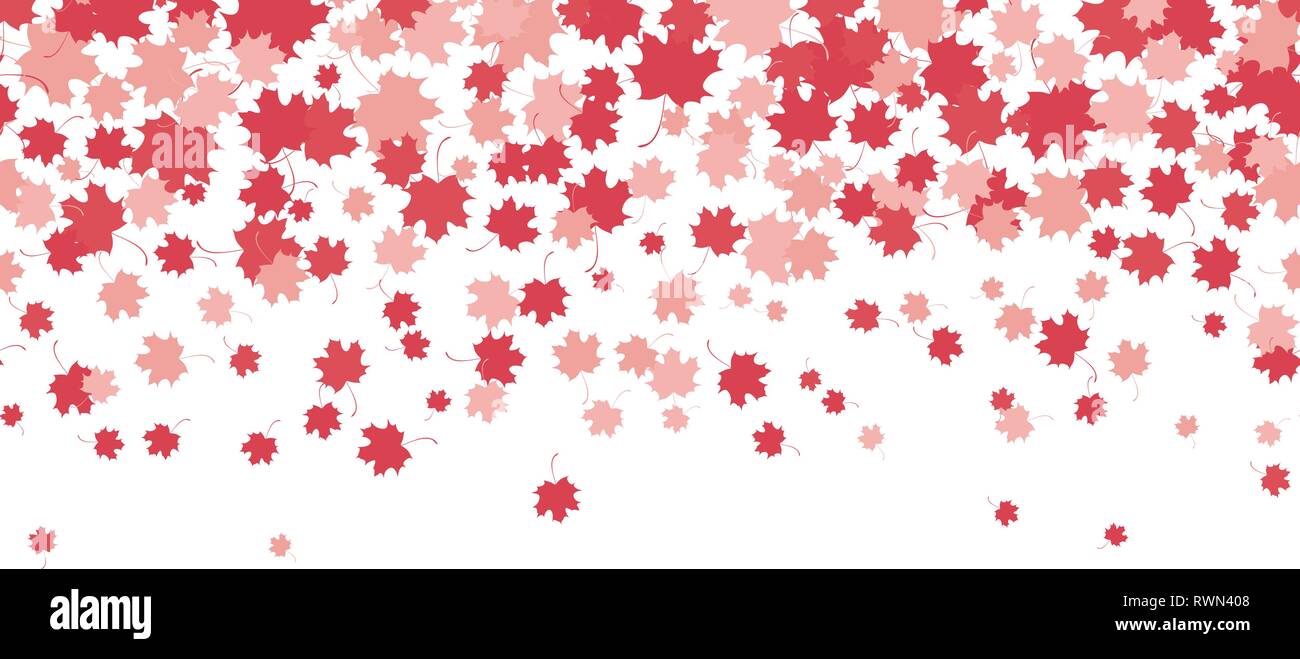 Horizontal pattern of red maple leaves. Symbol of Canada. Autumn background. Vector illustration ...