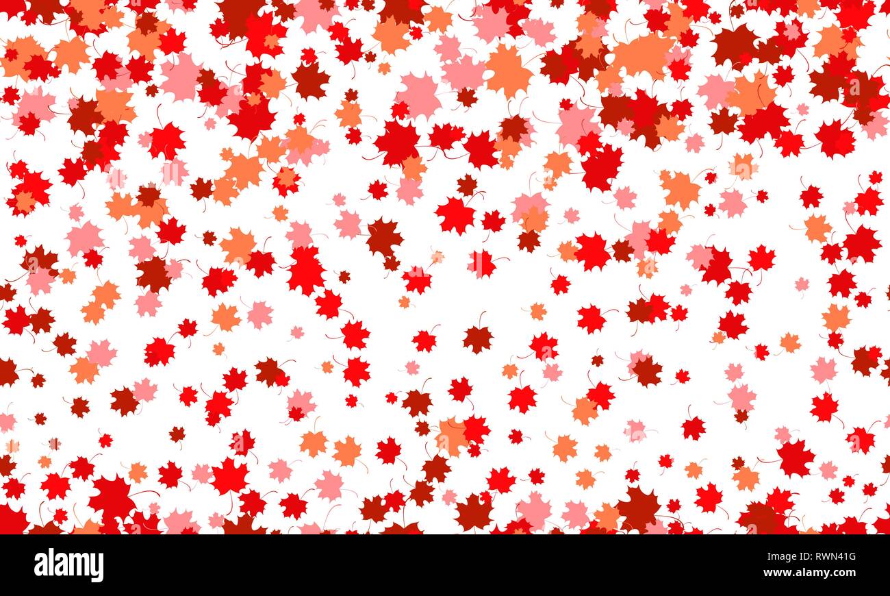Seamless pattern of red maple leaves. Symbol of Canada. Autumn background. Vector illustration ...