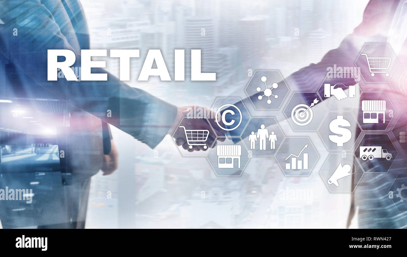 Retail Technology Communication Shopping Virtual Screen Concept ...