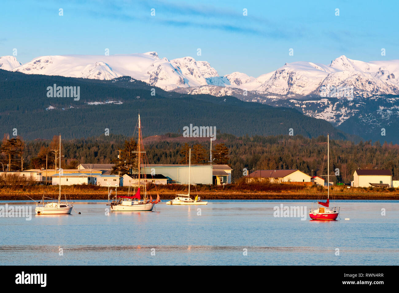 Comox Harbour, Comox, Vancouver Island, British Columbia, Canada Stock ...