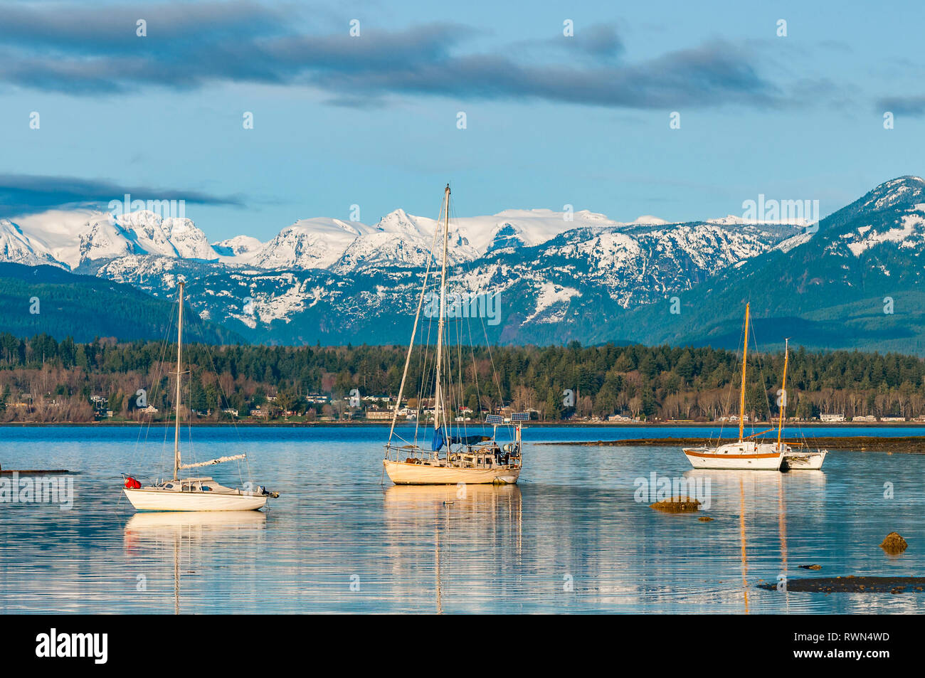Comox Harbour, Comox, Vancouver Island, British Columbia, Canada Stock ...