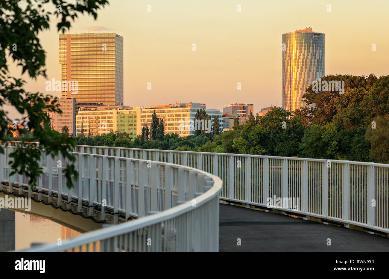 Bucharest/Romania - 05 August 2018: View of the north business center ...
