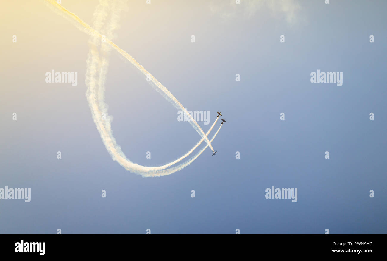 Formation flight smoke trails hi-res stock photography and images - Alamy