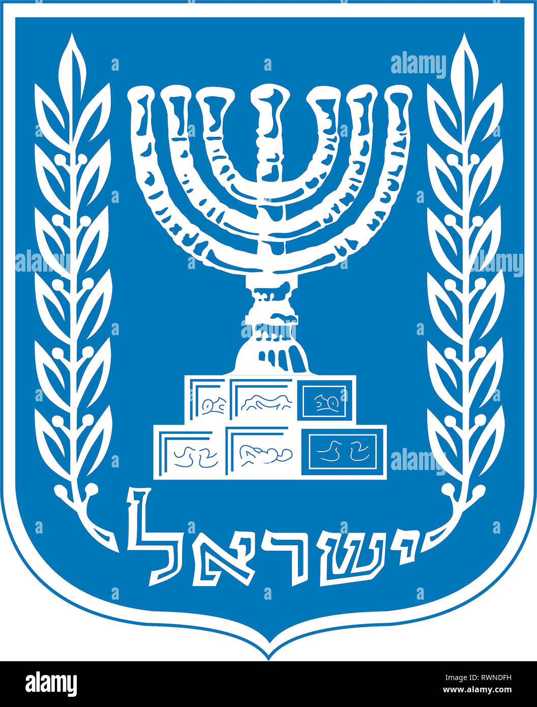 National coat of arms of the Republic of Israel Stock Photo - Alamy