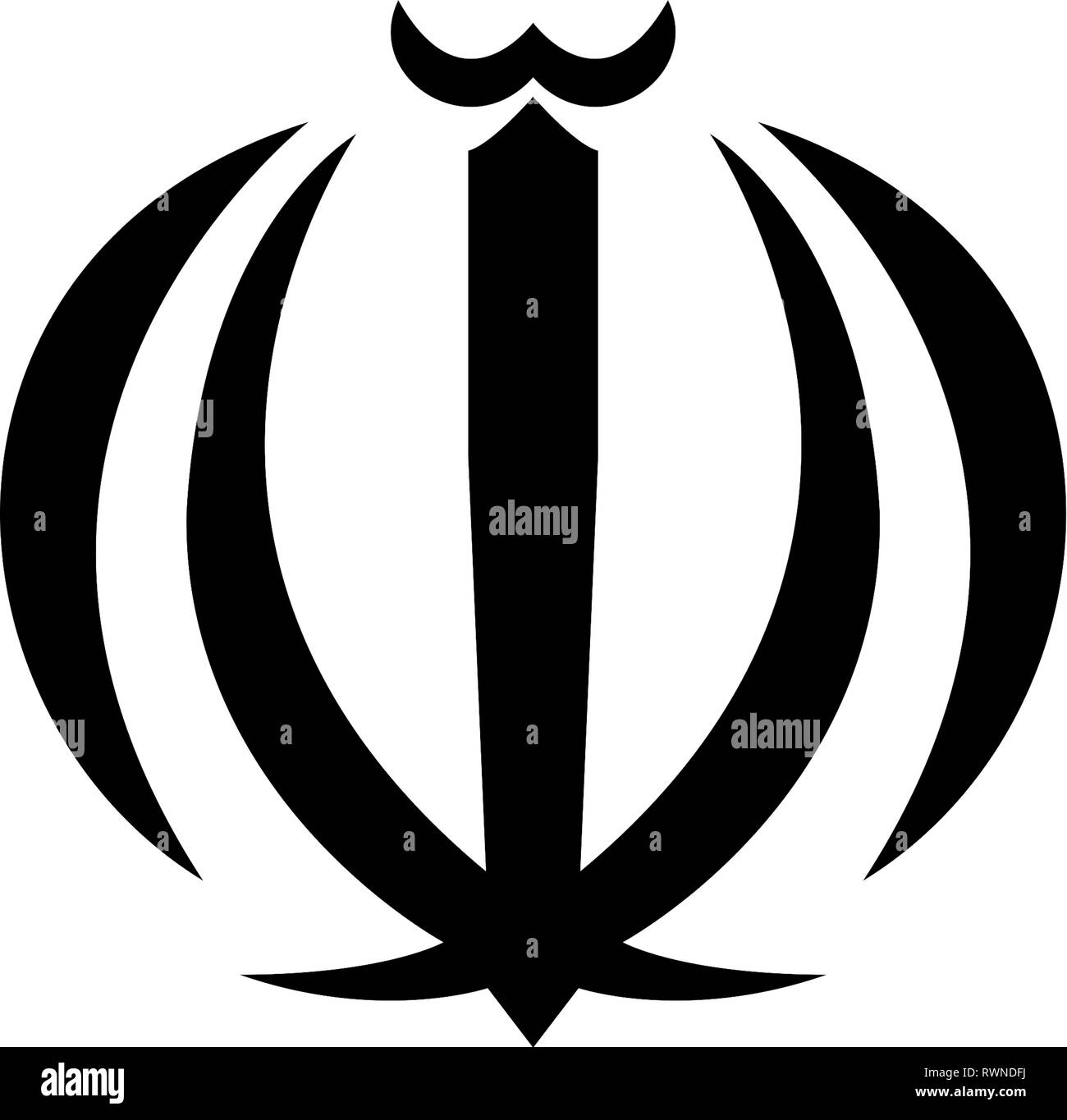 National Coat of arms of the Islamic Republic Iran Stock Photo - Alamy