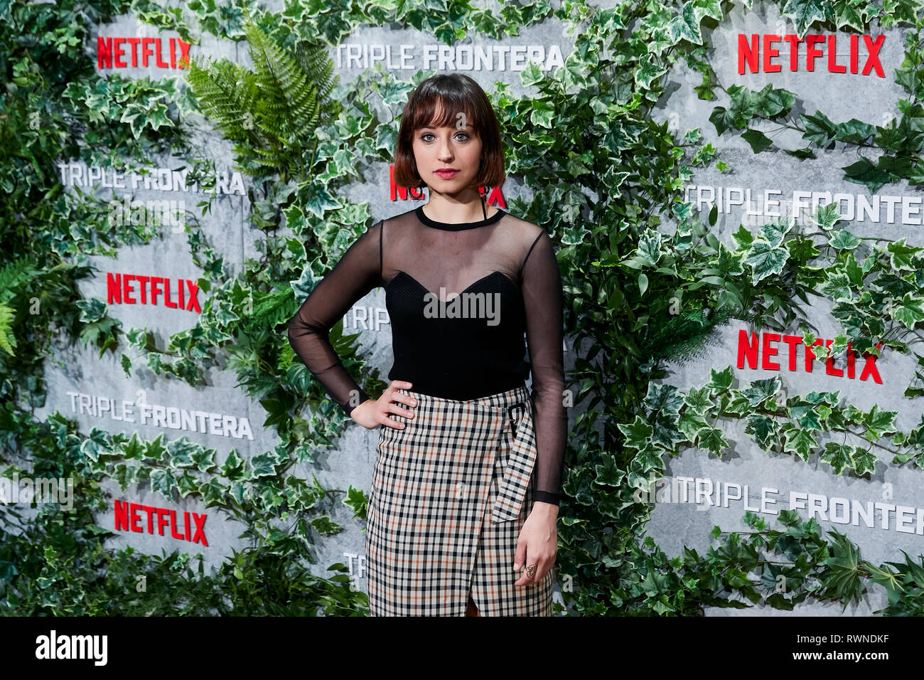 Andrea Trepat attends the Triple Frontera premiere at Callao City ...