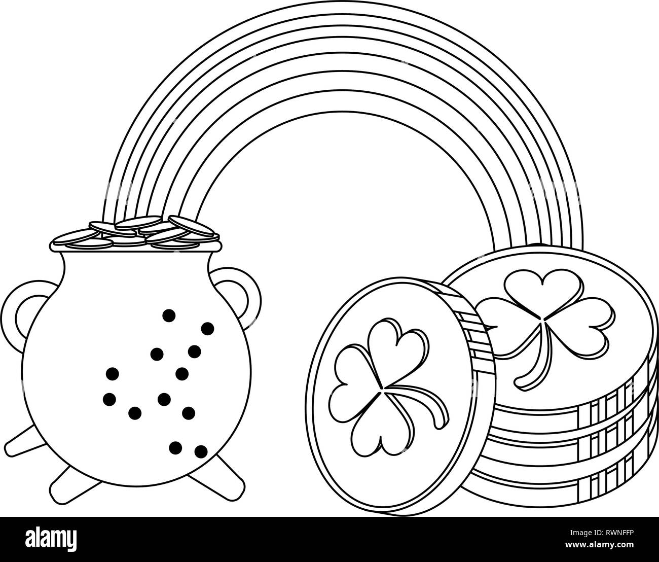 Saint patricks day cartoons black and white Stock Vector Image & Art ...