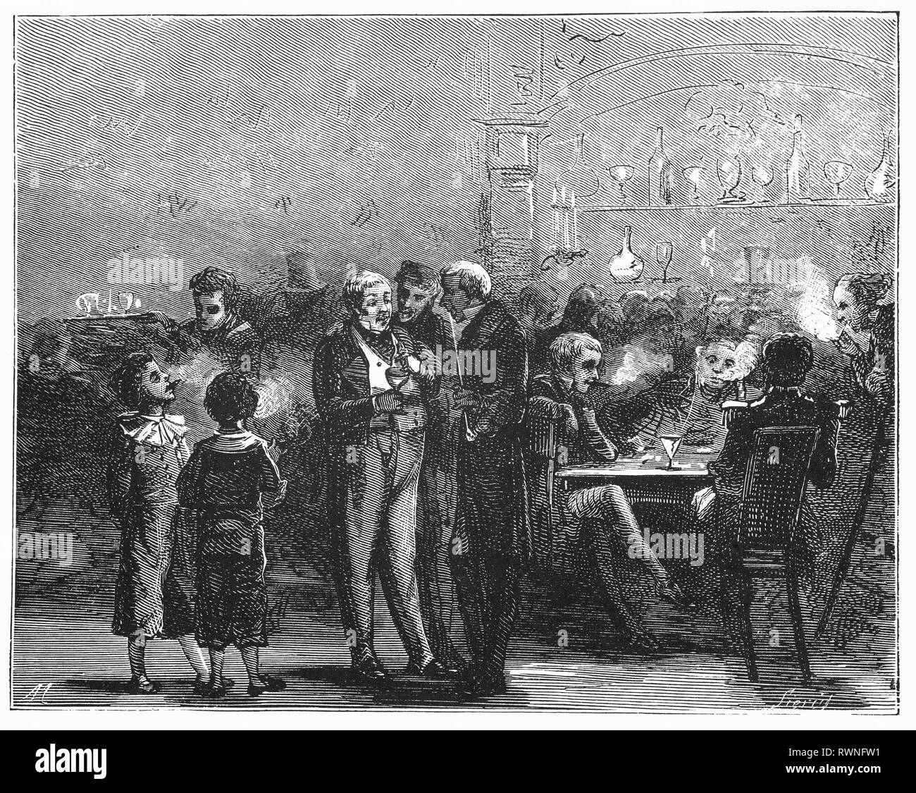 Bourgeois house 19th century engraving hi-res stock photography and ...