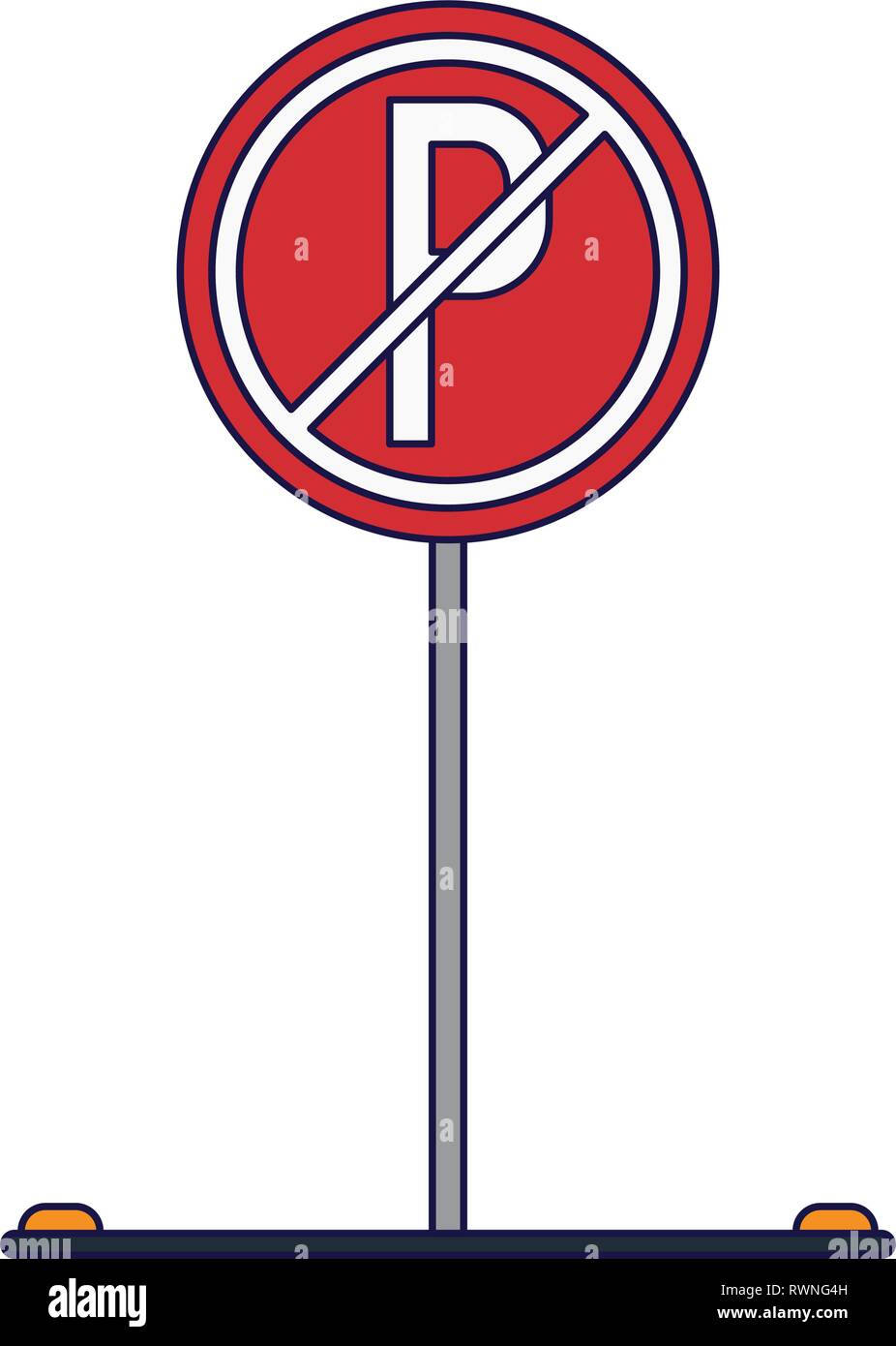 Prohibited parking road sign blue lines Stock Vector Image & Art - Alamy