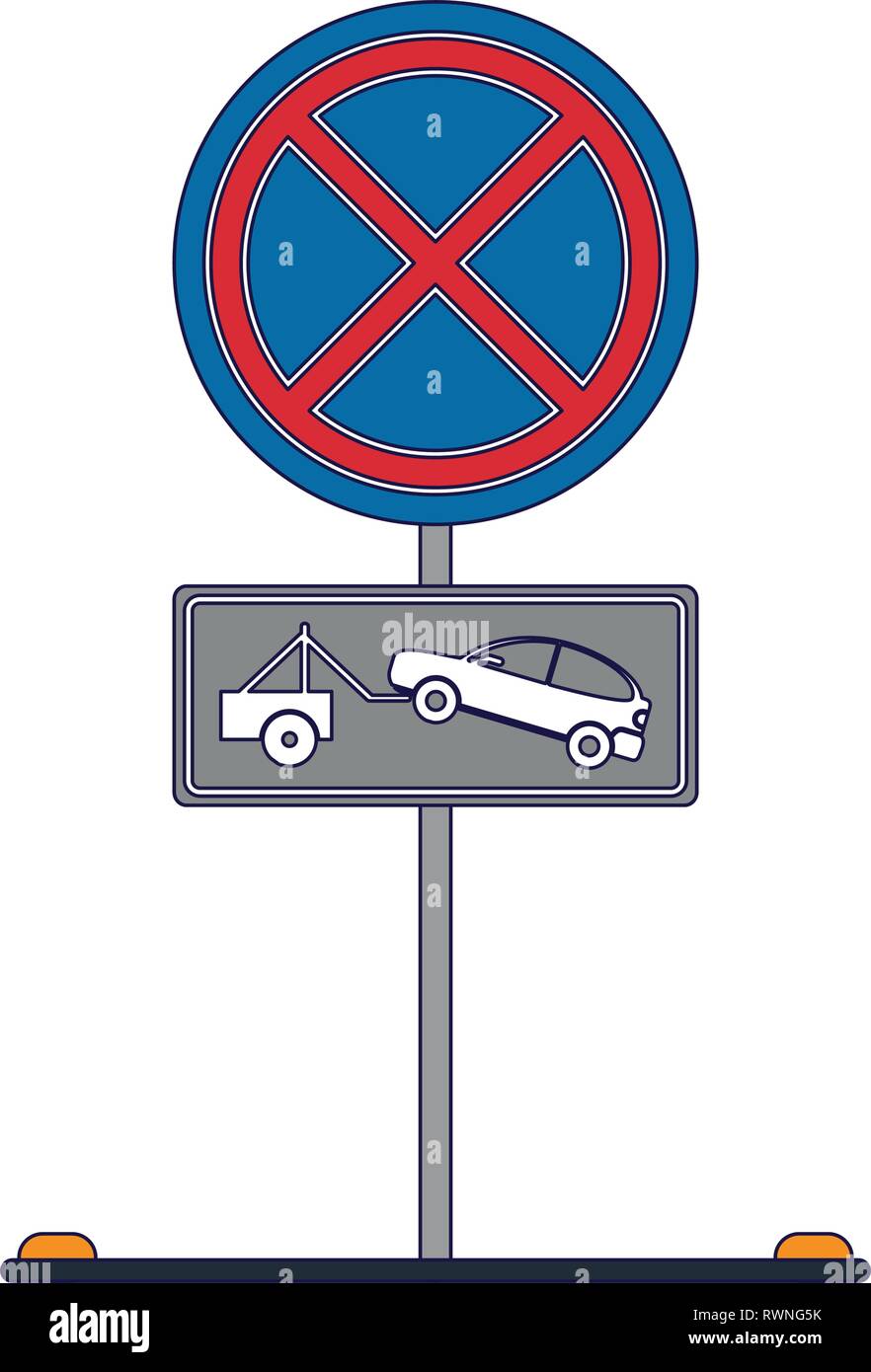 Prohibited parking road sign blue lines Stock Vector Image & Art - Alamy