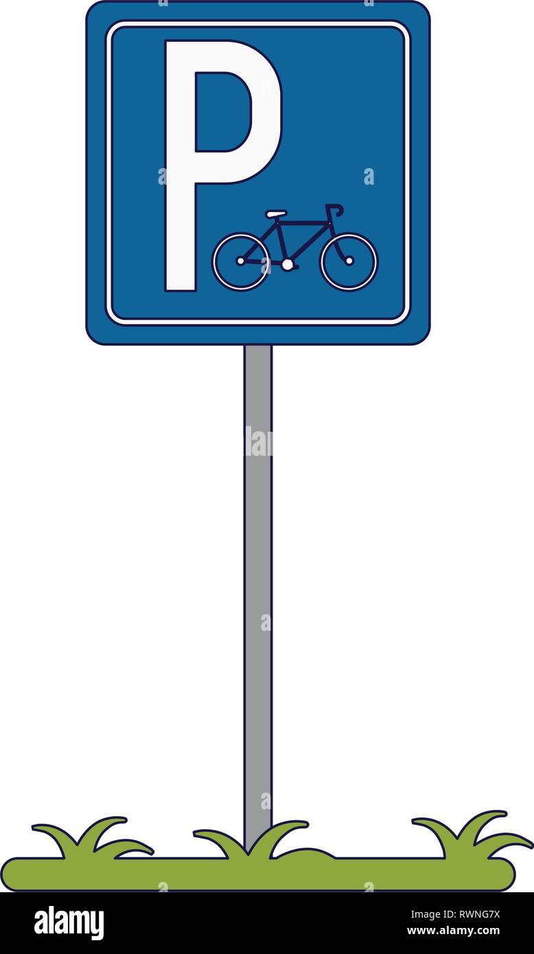Bicycle parking zone sign blue lines Stock Vector Image & Art - Alamy