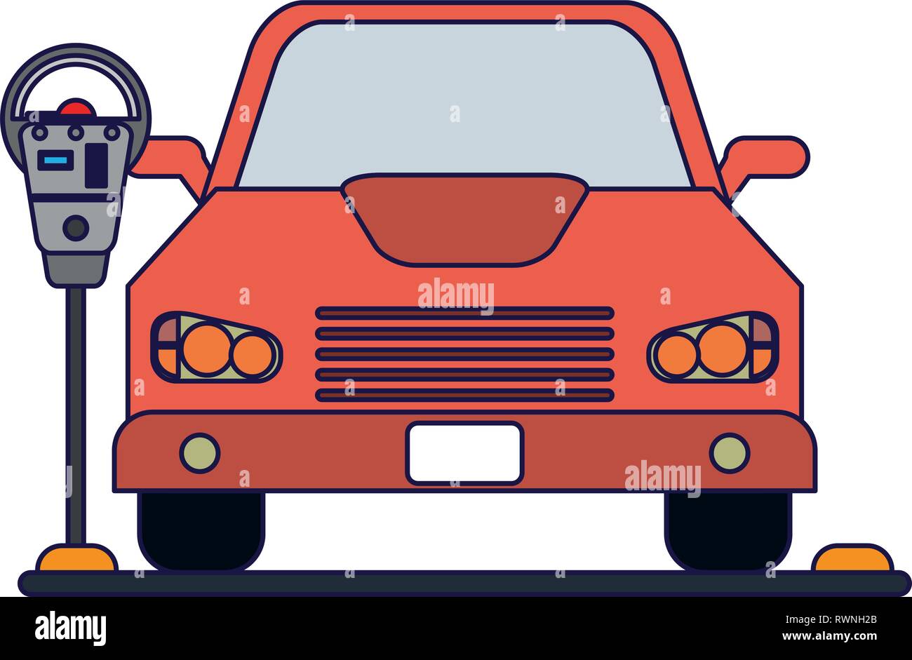 Car on parking zone blue lines Stock Vector Image & Art - Alamy