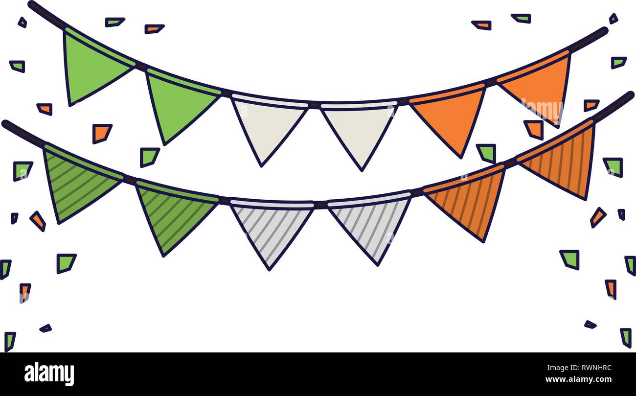 Party pennants decorations irish colors blue lines Stock Vector Image ...