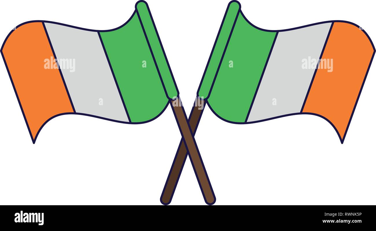 Ireland flags crossed symbol blue lines Stock Vector Image & Art - Alamy