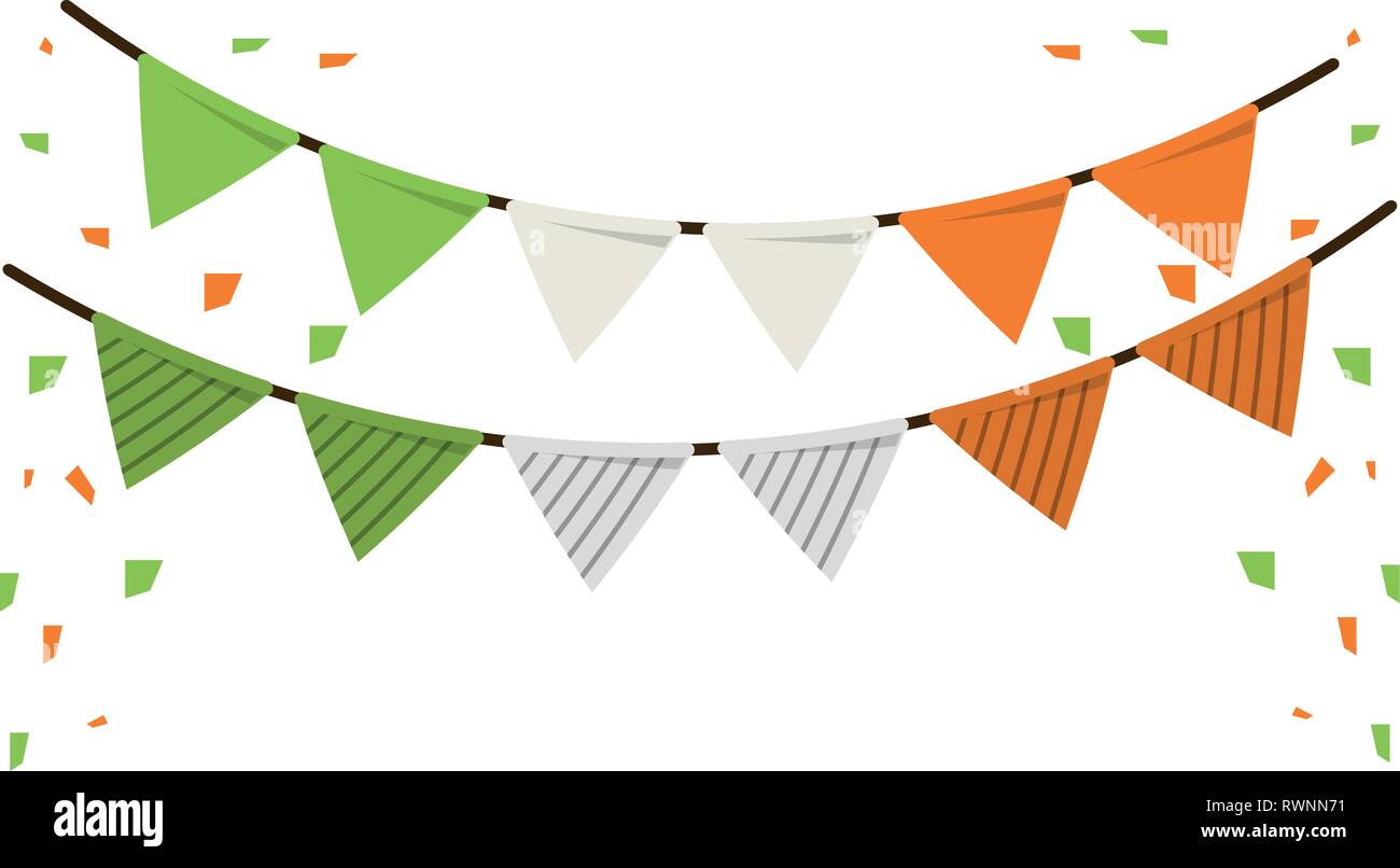 Party pennants decorations irish colors Stock Vector Image & Art - Alamy