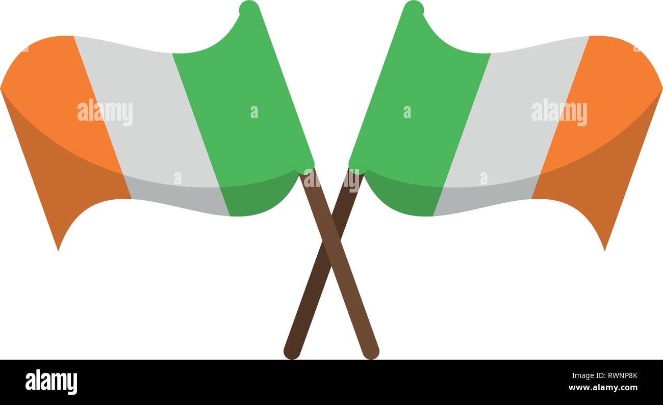 Ireland flags crossed symbol Stock Vector Image & Art - Alamy